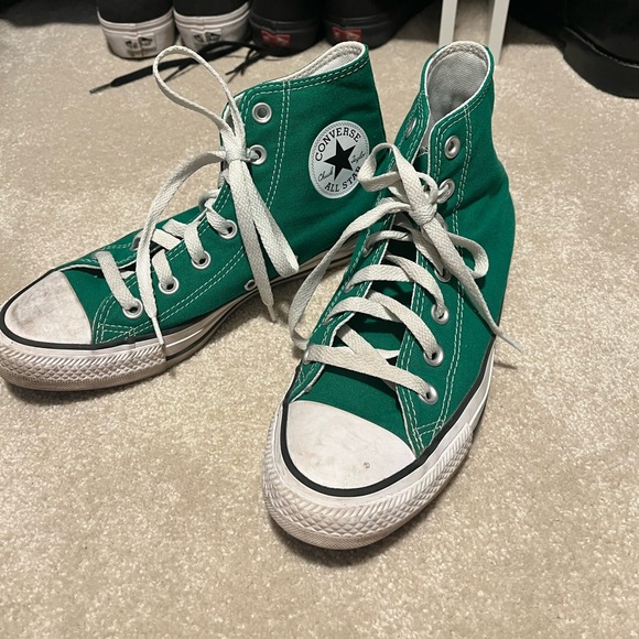 Converse | Shoes | Converse Green Hightop Sneakers | Poshmark